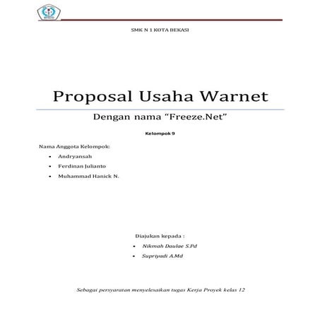 Proposal usaha warnet 1 | DOCX