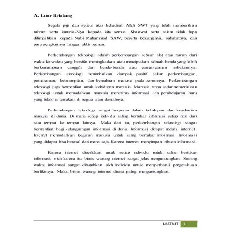 Proposal warnet | DOCX