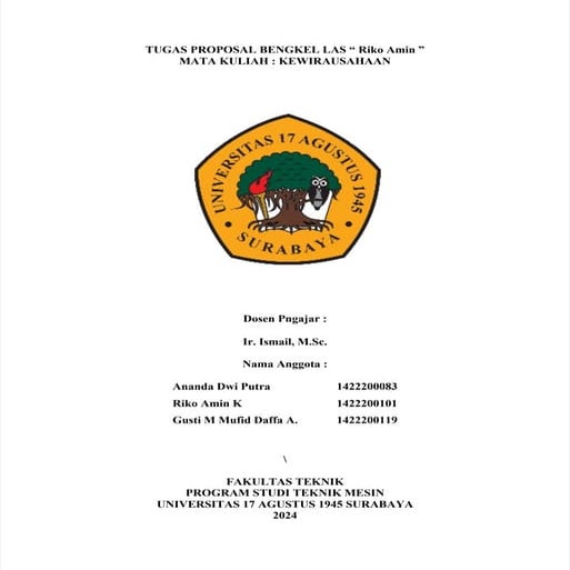 proposal kewirusahaan untag surabaya 1945 | DOCX