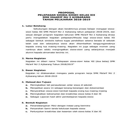 CONTOH PROPOSAL REUNI AKBAR SMA NEGERI 39 | PDF