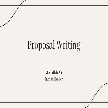 Proposal Writhing for those whose want to write effective proposals for ...