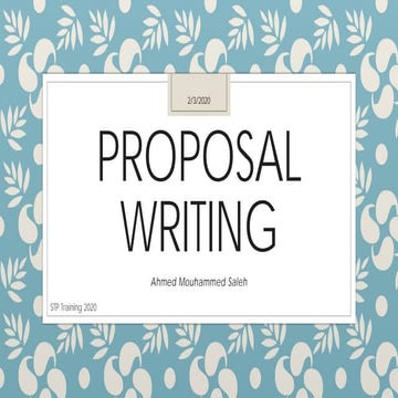 Proposal Writing | PPT