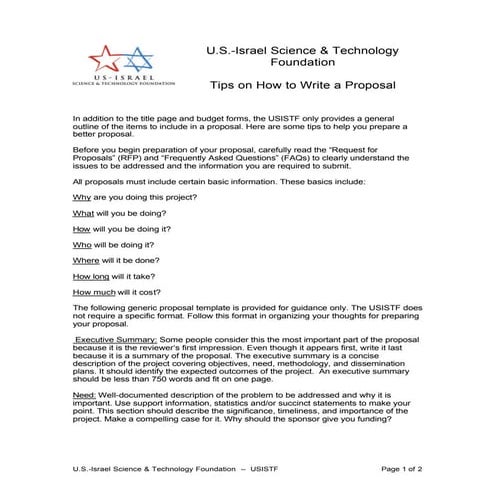 Proposal writing tips | PDF