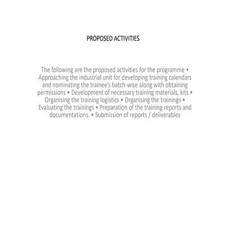 PROPOSED ACTIVITIES for plant safety .pptx | Business | Business and ...