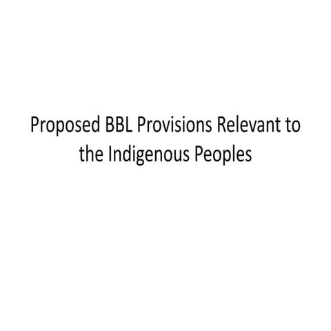 SLIDES: Indigenous Peoples in the Proposed BBL | PPTX