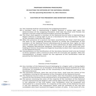 Proposed elections procedures | PDF