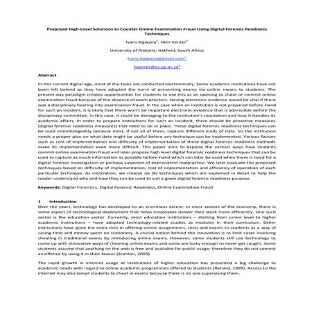 Proposed high level solutions to counter online examination fraud using ...