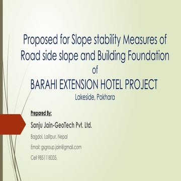 Proposed Mitigation measures for Cutting slope and Building foundation ...