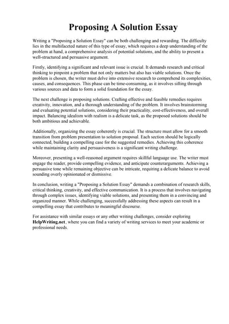 Proposing A Solution Essay.pdfProposing A Solution Essay | PDF Proposing A Solution Essay.pdfProposing A Solution Essay | PDF