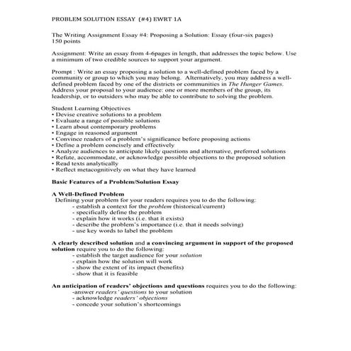 Proposing a solution essay #4 | PDF