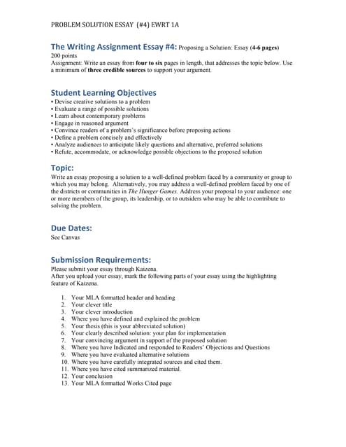 Proposing a solution essay #4 | PDF Proposing a solution essay #4 | PDF