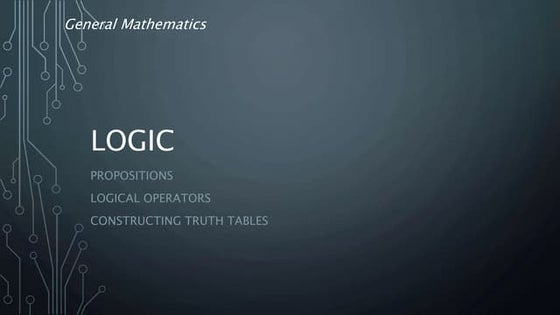 Mathematical Logic Part 1 Ppt