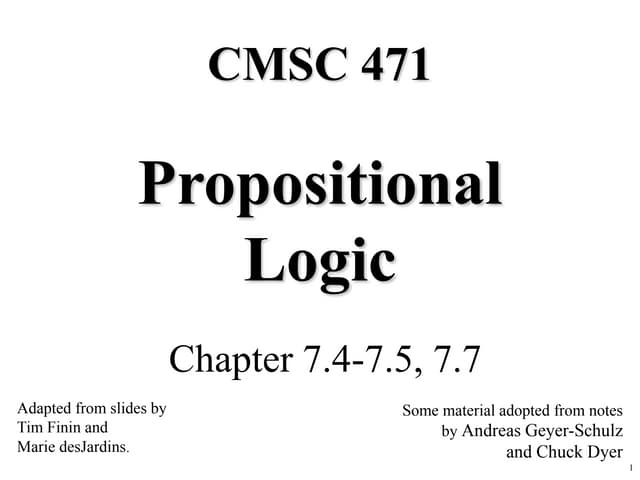 Propositional Logic For Discrete Structures Ppt