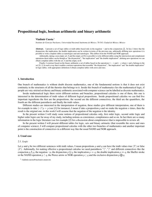 Propositional Logic Boolean Arithmetic And Binary Arithmetic Pdf 4056