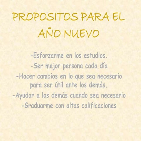 Propositos para el año nuevo | PPTX