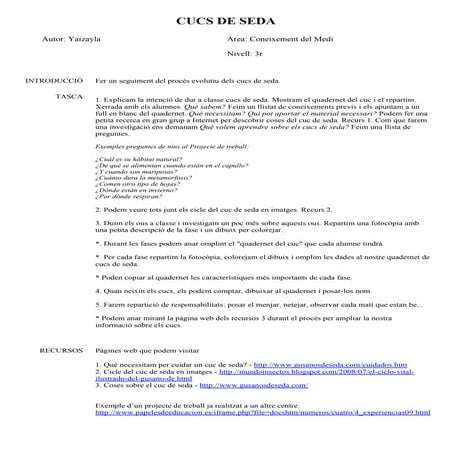 Proposta cucs de seda | PDF