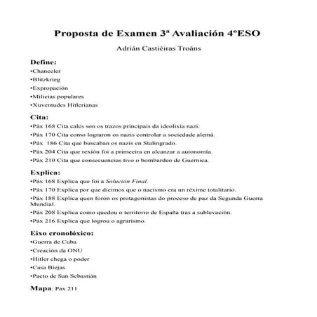 Proposta de examen 3ª avaliación | ODT