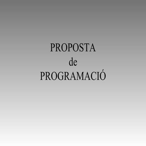 Proposta programació | PPT