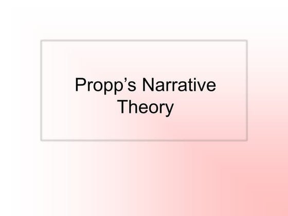 Propp's theory | DOCX