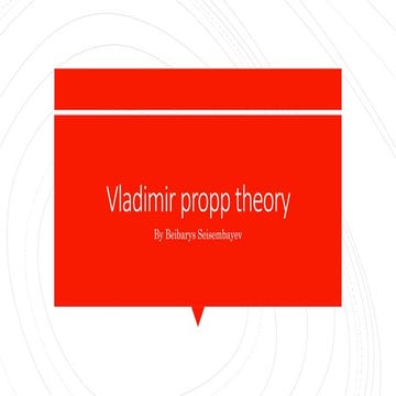 Propps theory beibars | PPTX