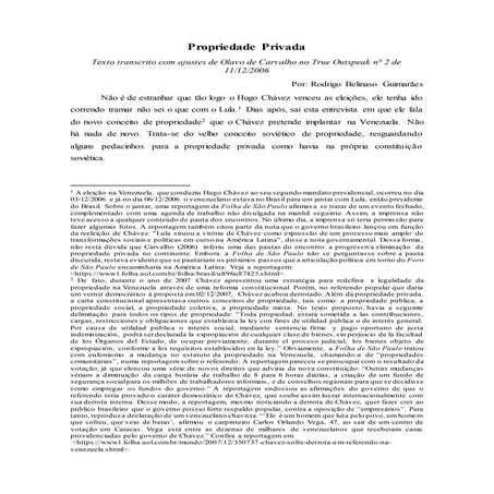 Propriedade Privada: Olavo de Carvalho | DOCX