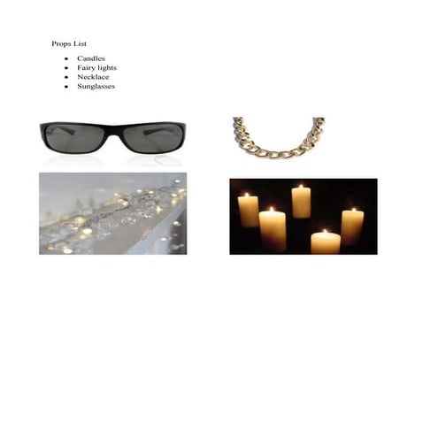 Props list for my music video | PDF