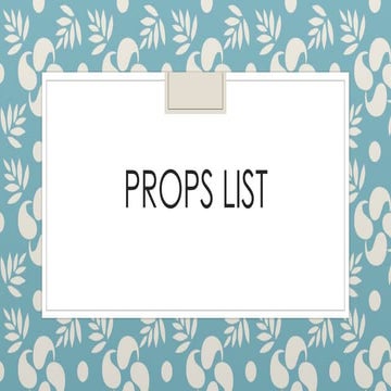 Props list | PPT