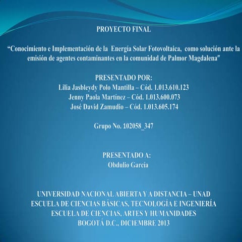 Propuesta Final Diseño de Proyectos | PPTX