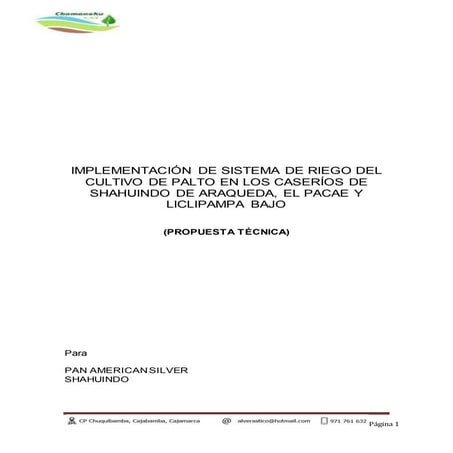 Modelo De Propuesta De Riego