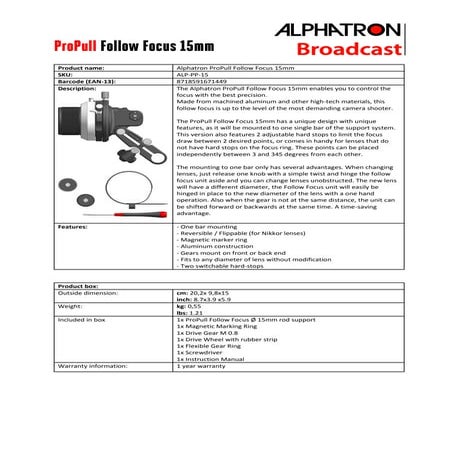 Omni-Tracker Camera Dolly | PDF