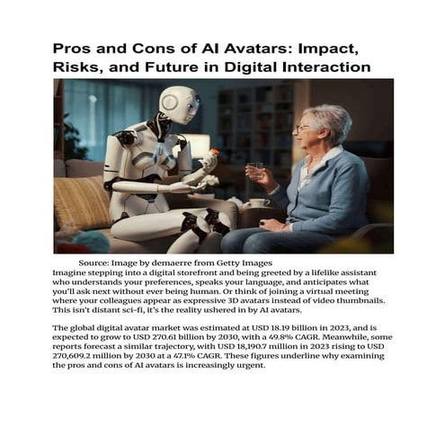 Pros and Cons of AI Avatars_ Impact, Risks, and Future in Digital ...