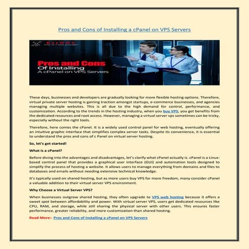 Pros and Cons of Installing a cPanel on VPS Servers | PDF