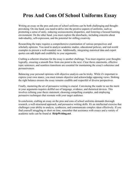 Essays Against School Uniforms | PDF