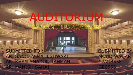 Acoustics and design of movie theatre | PPT