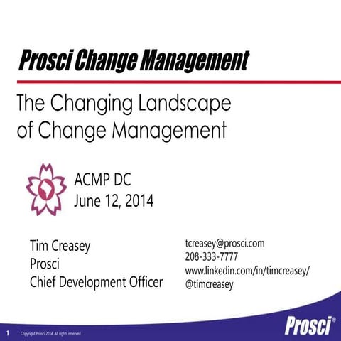 The Changing Landscape of Change Management - Prosci | PPTX