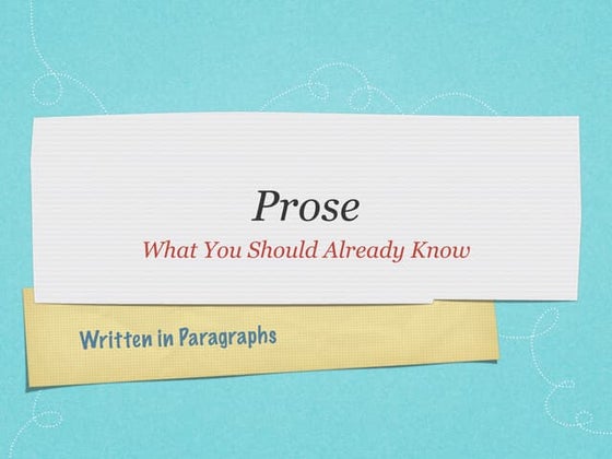 Prose and poetry | PPT
