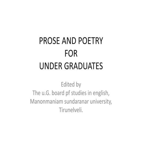 Prose and poetry | PPTX