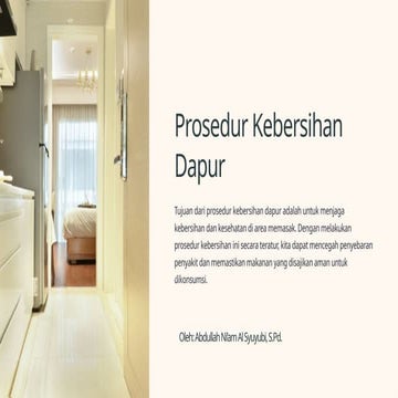 Prosedur dalam menjaga kebersihan dapurr | PPTX