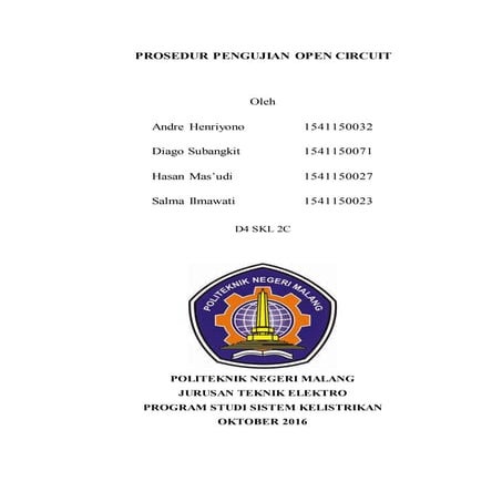 Prosedur pengujian open circuit | PDF