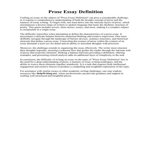 Prose Essay Definition.pdf