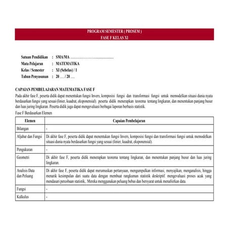 Modul Ajar Matematika Kelas 12 Fase F Kurikulum Merdeka | PDF