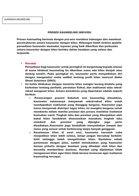 3 peringkat proses kaunseling | PDF
