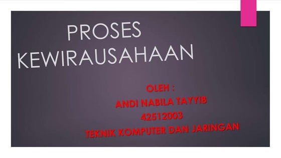 Ppt kewirausahaan | PPTX