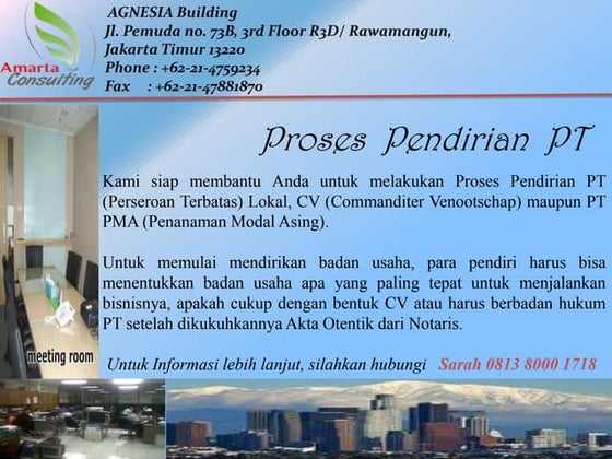 Pendirian PT CV PMA | PPT