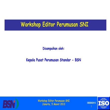 Proses perumusan SNI | PPT