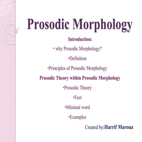 Prosodic Morphology | PPTX