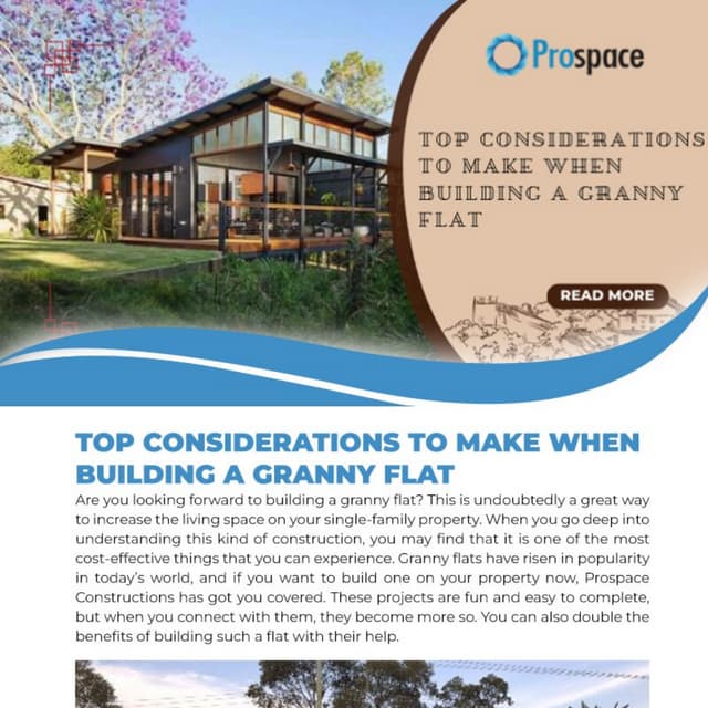 TOP CONSIDERATIONS TO MAKE WHEN BUILDING A GRANNY FLAT | PDF | Home & Garden