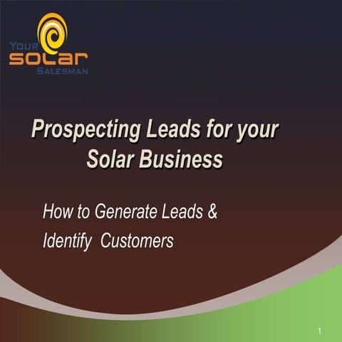 Prospecting leads for your solar business | PDF