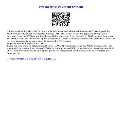 Prospective Payment System | PDF