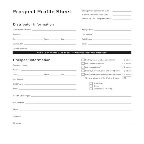 Prospect profilesheet | PDF